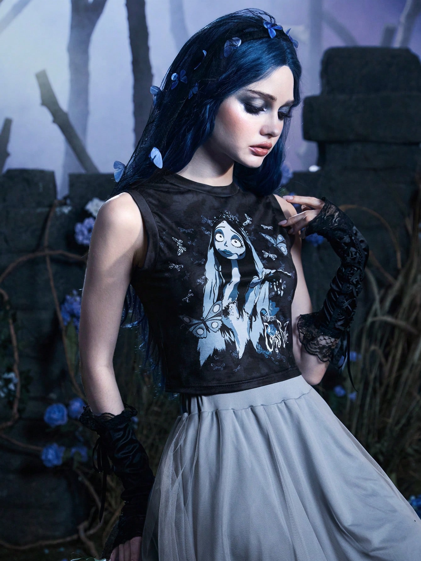 Corpse Bride | ROMWE Figure Graphic Tie Dye Tank Top | SHEIN USA