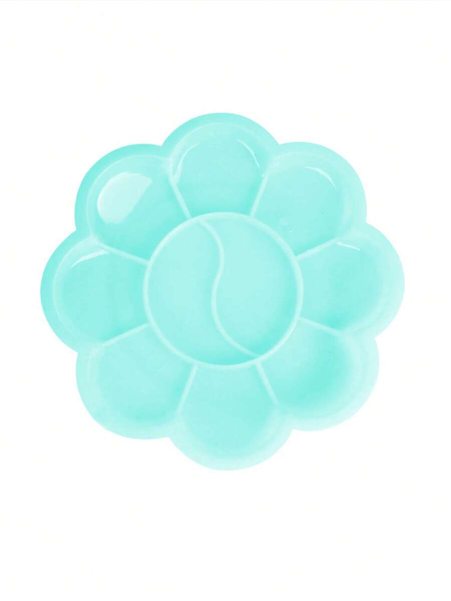 1pc Solid Color Flower Shaped Palette, Simple Multi-grid Gouache Tray ...