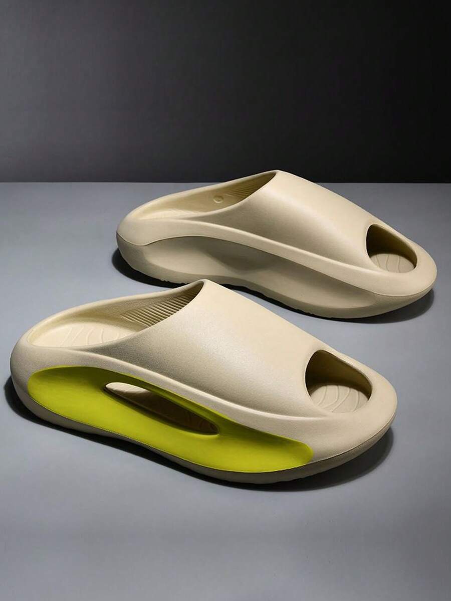 Fashion Beige Slides For Men, Cut Out Design EVA Slippers | SHEIN USA