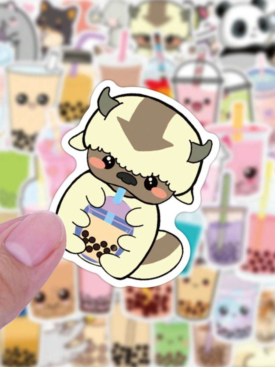 50pcs Cartoon Milk Tea Pattern Assorted Sticker, Cute Multi-purpose ...
