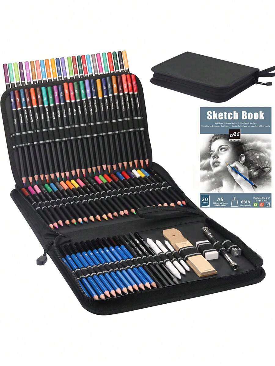 72pcs Color Pencil Charcoal Pencil Set, Professional Multi-purpose ...