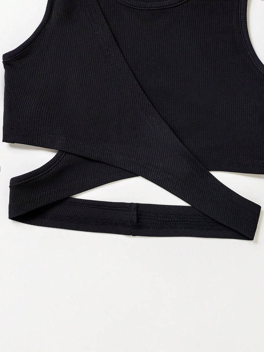 Shein Tween Girl Cut Out Tank Top And Flap Pocket Cargo Pants Shein Usa