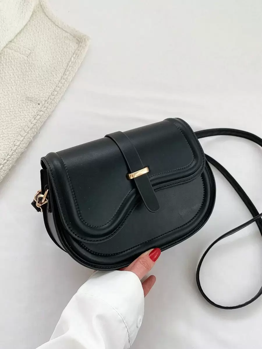 Small Saddle Bag Solid Color Flap | SHEIN USA
