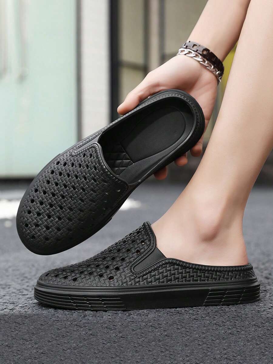 Cool Black Vented Clogs For Men, Hollow Out Design EVA Clogs | SHEIN USA