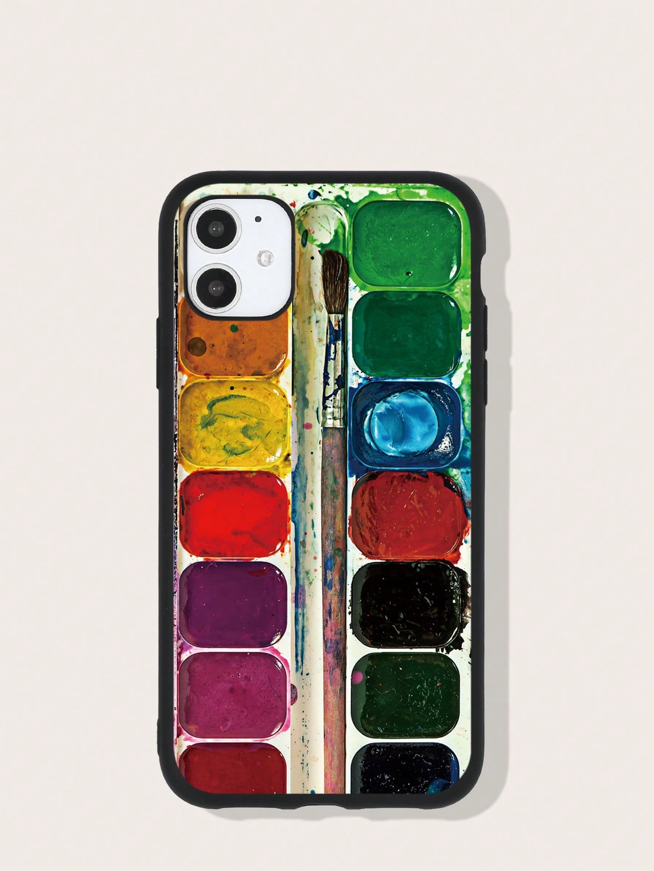 1pc Colorful Printed Dyeing Black Mobile Phone Case For Iphone/samsung ...