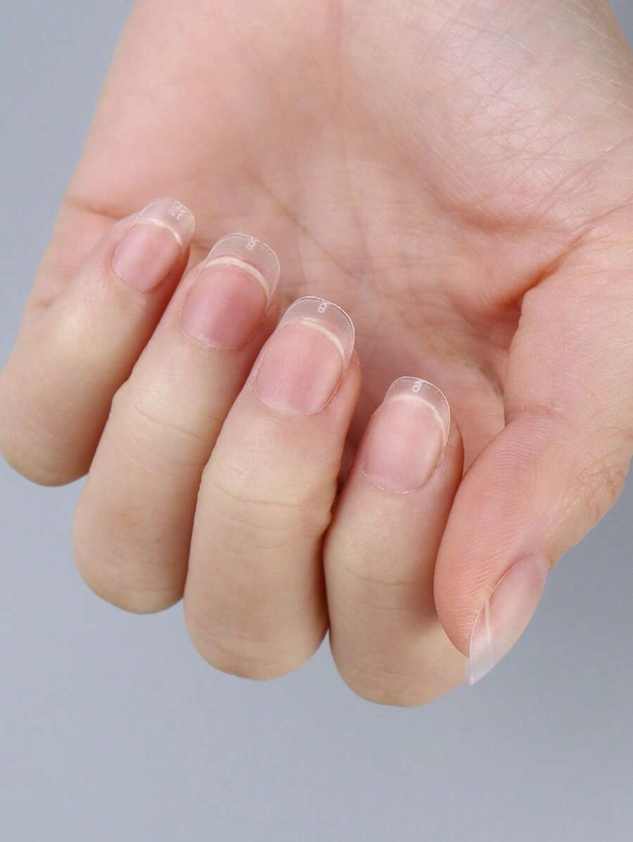 240pcs/Box Transparent Box Packed Short Matte False Nails, Short Round ...