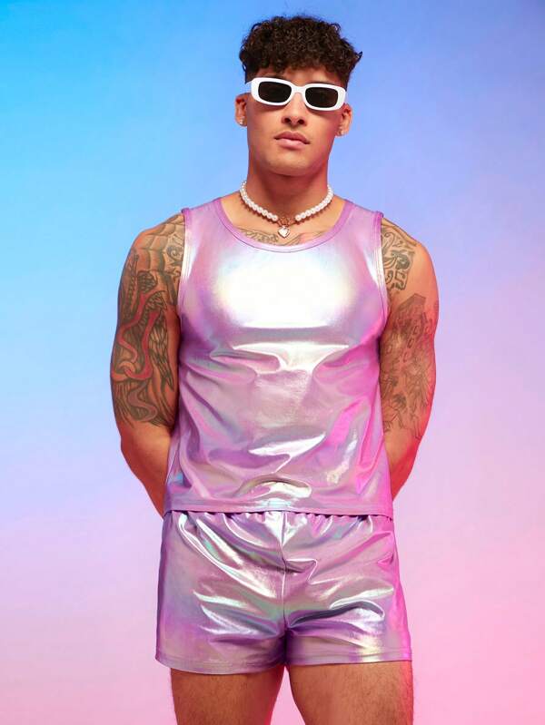 Manfinity Fever City Men Holographic Tank Top & Shorts for Sale ...