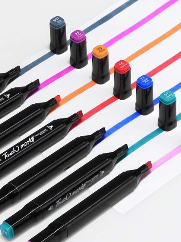 80Pcs Color Markers Alcohol Felt Pen Manga Sketching Markers Dual Brush ...