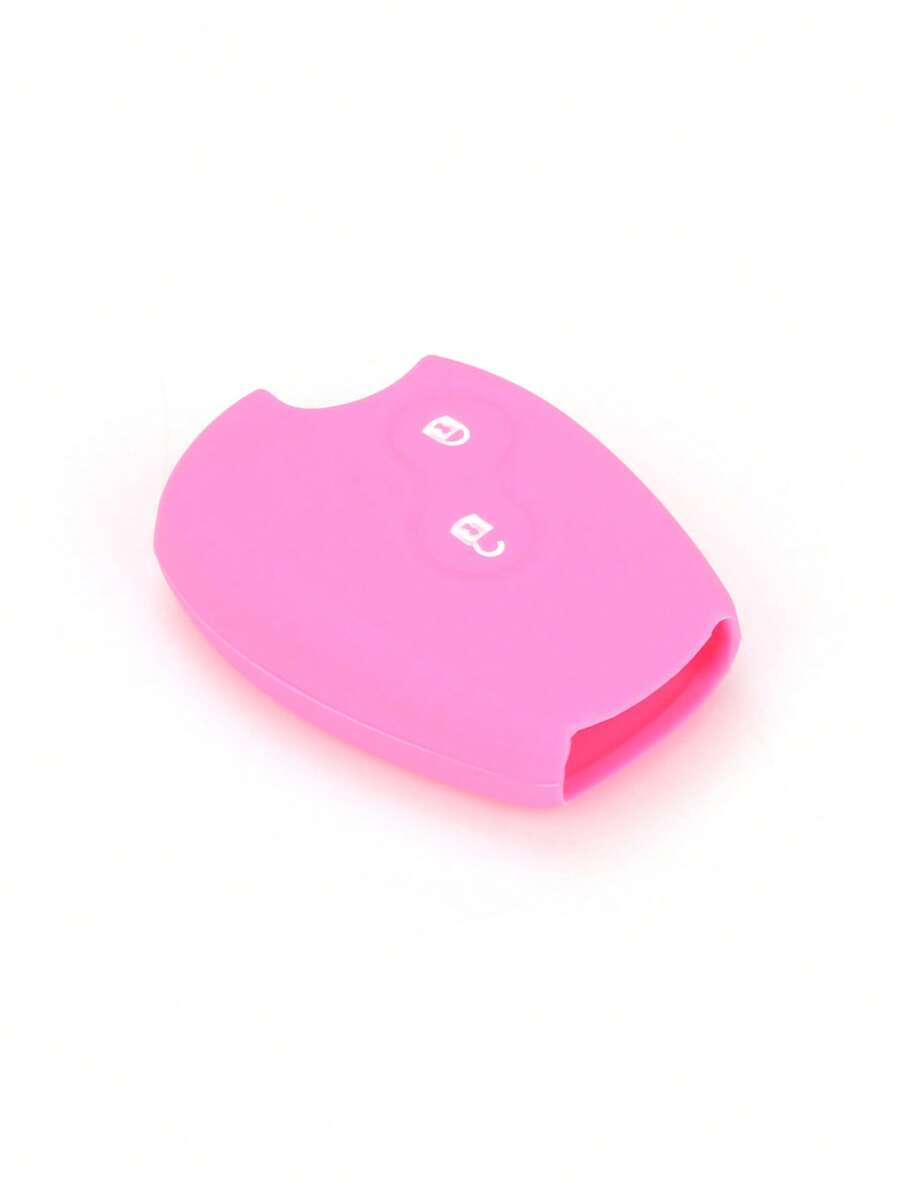 1pc Pink Car Key Silicone Cover 2 Buttons Suitable For Renault: Kwid ...