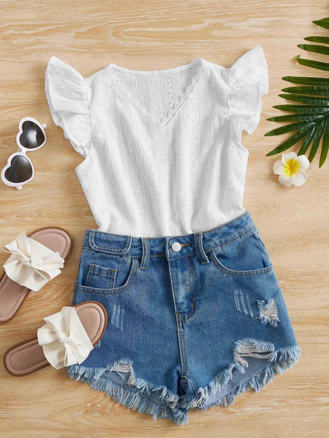 SHEIN Süßes Kurzarm-t-shirt Mit Puffärmeln Für Tween-mädchen ...