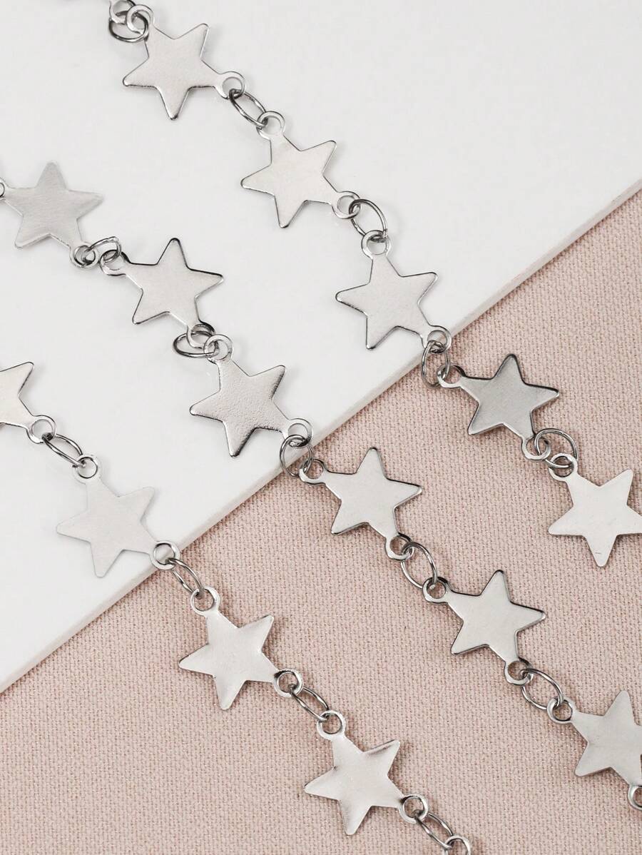 1strand 1 M Vacation Style Stainless Steel Star & Star Pattern DIY ...