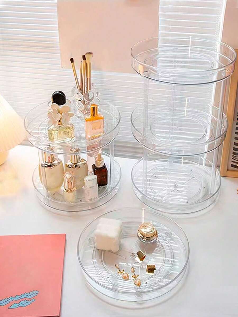 Transparent Rotating Multi-layer Desktop Cosmetic Storage Shelf ...