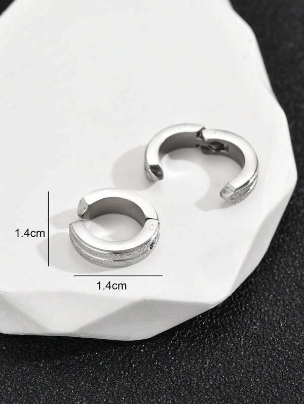 1pair Fashionable Metallic Detail Ear Cuffs For Men For Daily ...