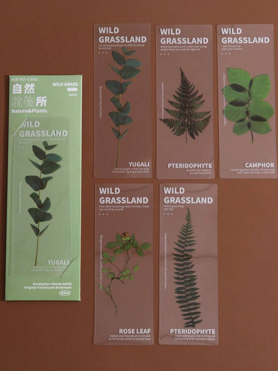 5pcs Leaf Pattern Clear Bookmark, Creative Multi-purpose Book Marker ...