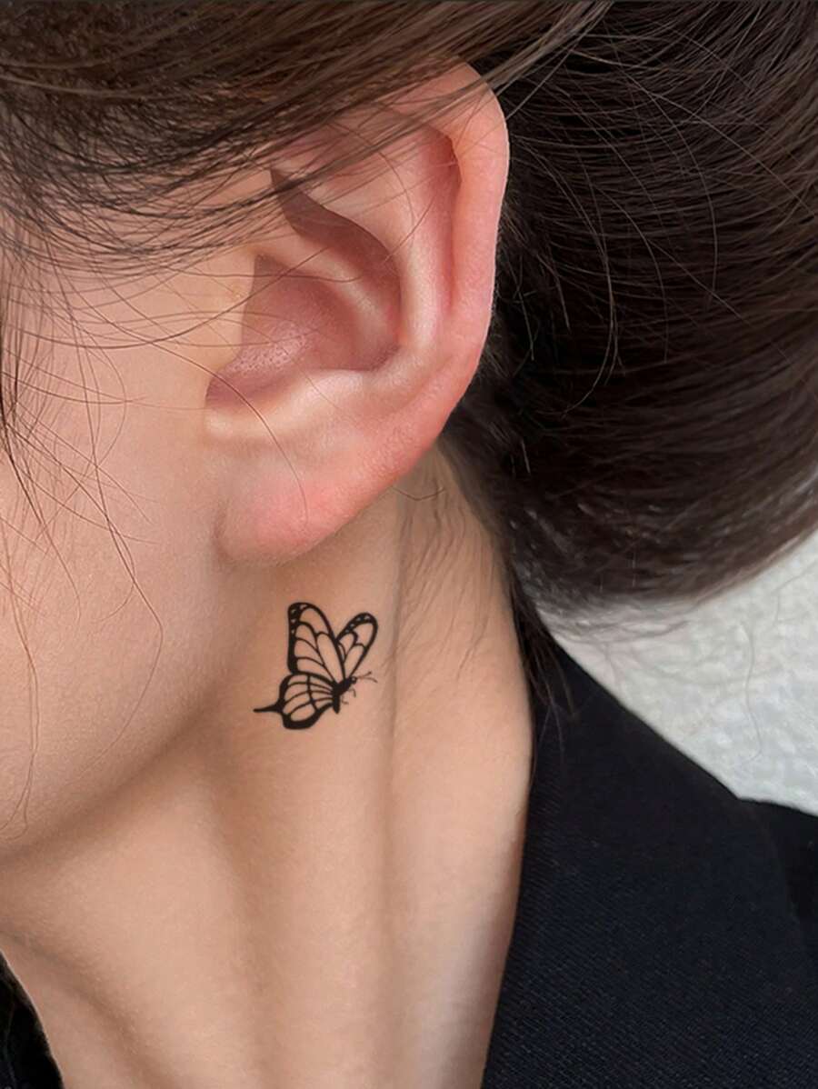 9sheets Butterfly Pattern Tattoo Sticker Y2k Temporary Tattoos | SHEIN USA