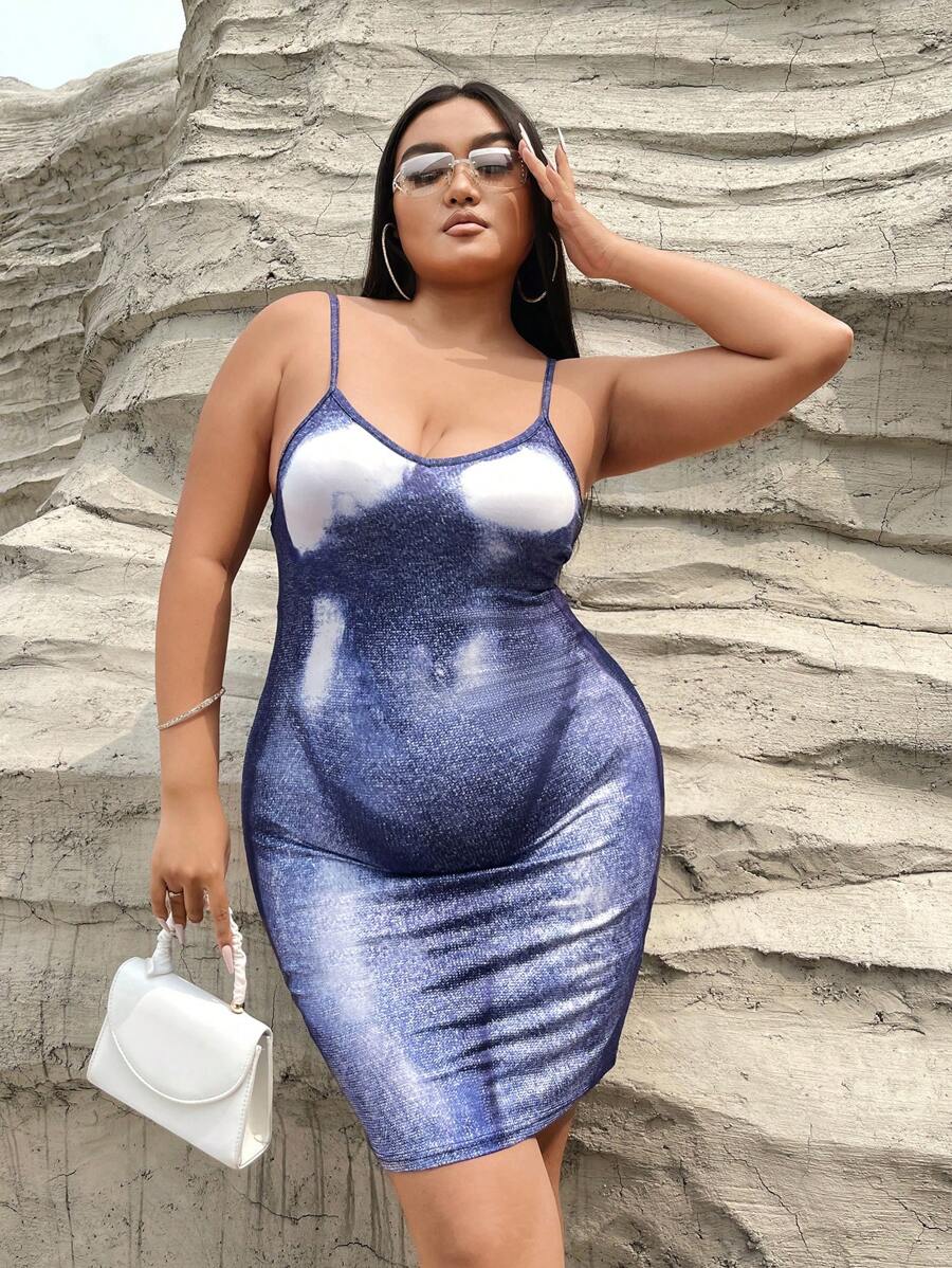 SHEIN SXY Taglie Forti Abito aderente tie dye | SHEIN ITALIA