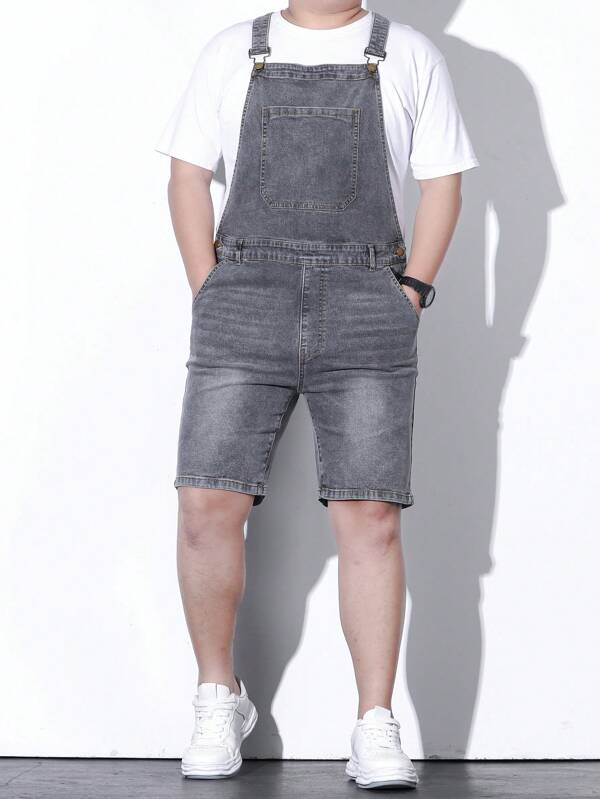 Manfinity Homme Herren Baumwolle Denim Overall mit schrägen Taschen ...