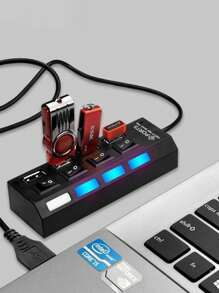 7-Port USB Hub Splitter With Individual Switch | SHEIN USA