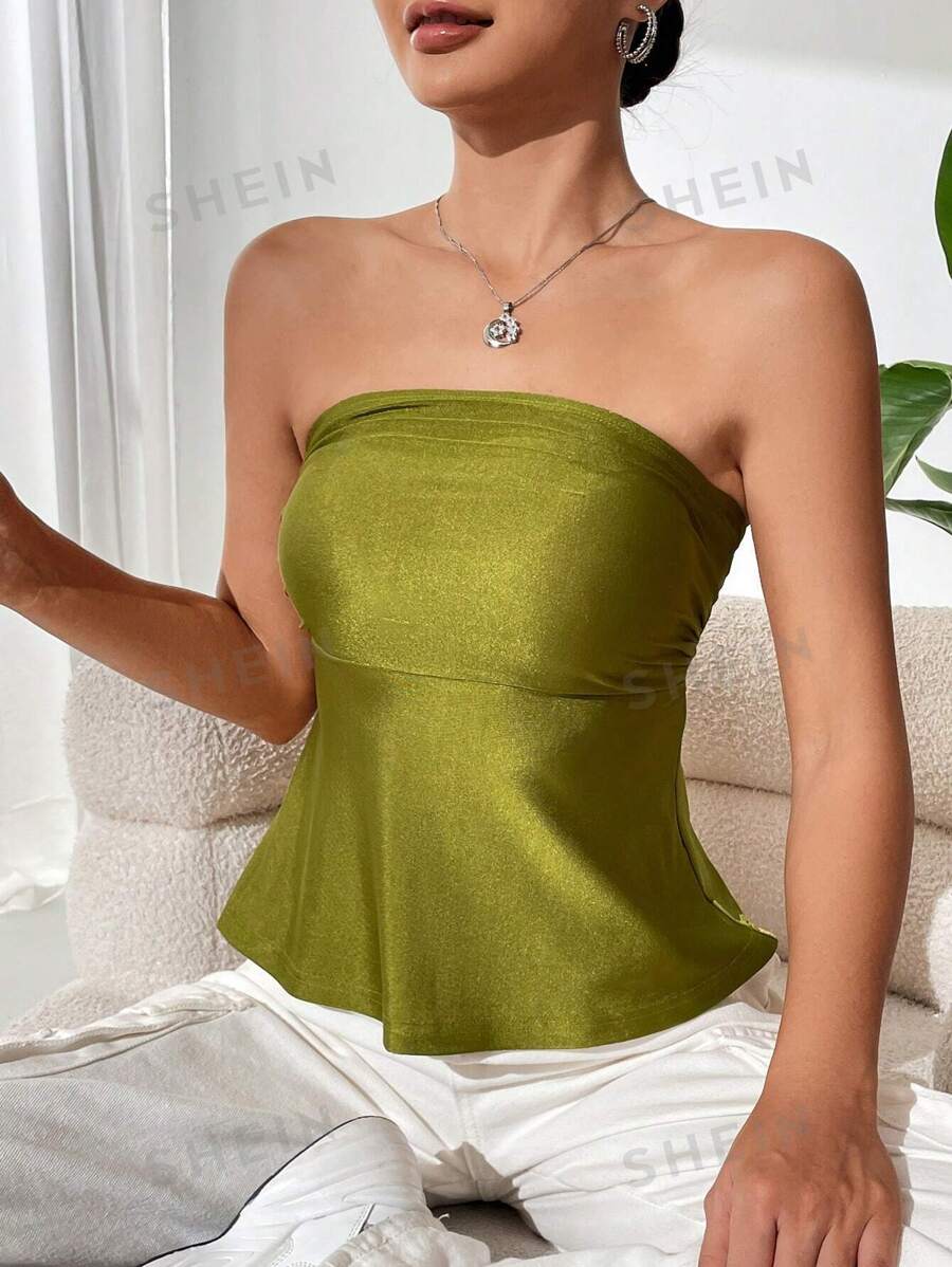 SHEIN BAE Solid Tube Top | SHEIN USA