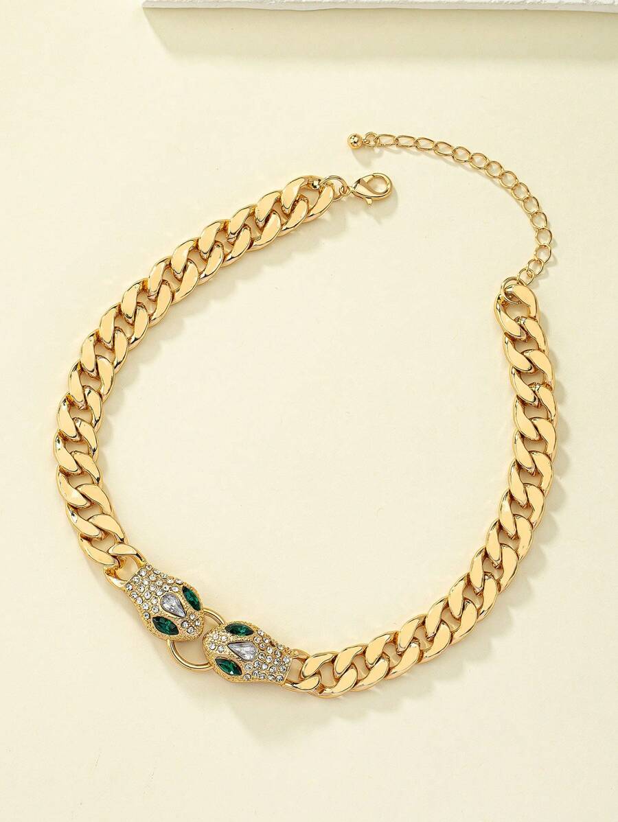 Rhinestone Snake Design Chain Necklace | SHEIN USA