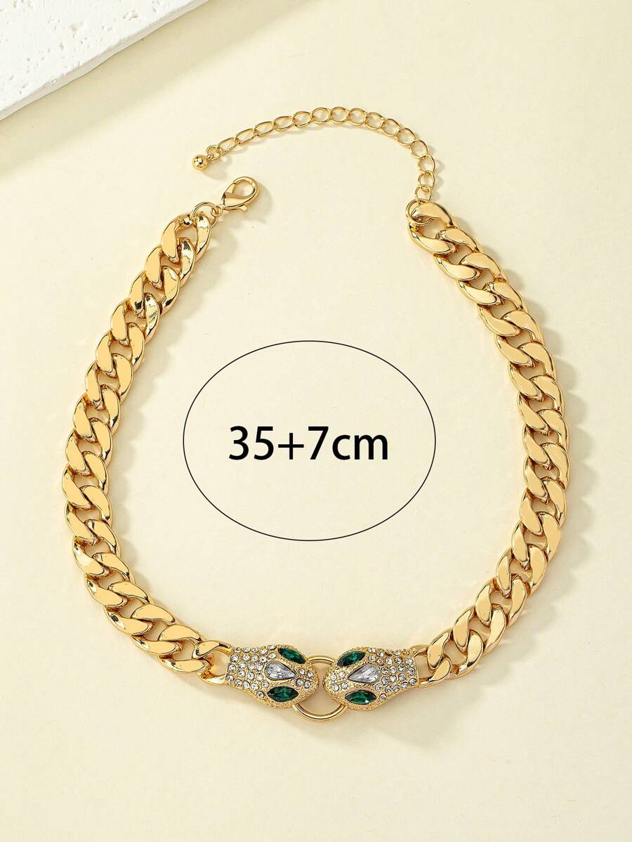 Rhinestone Snake Design Chain Necklace | SHEIN UK
