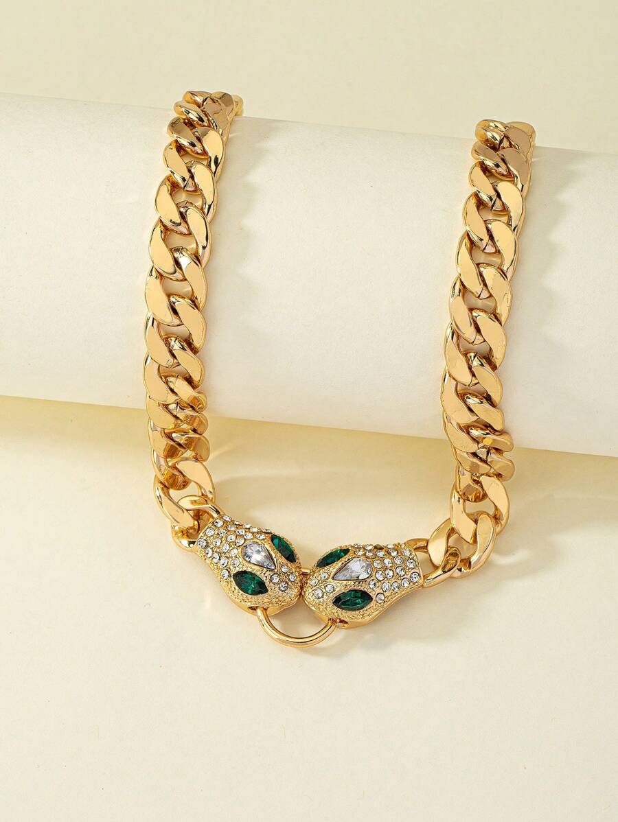 Rhinestone Snake Design Chain Necklace | SHEIN USA