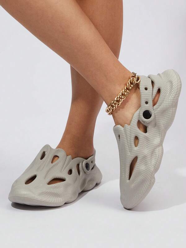 Women Hollow Out Clogs, Cool Grey EVA Vented Clogs | SHEIN USA