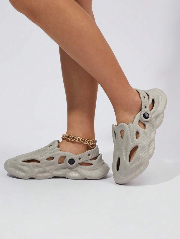 Women Hollow Out Clogs, Cool Grey EVA Vented Clogs | SHEIN USA