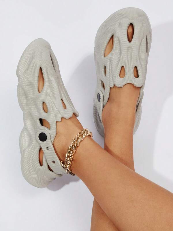 Women Hollow Out Clogs, Cool Grey EVA Vented Clogs | SHEIN USA
