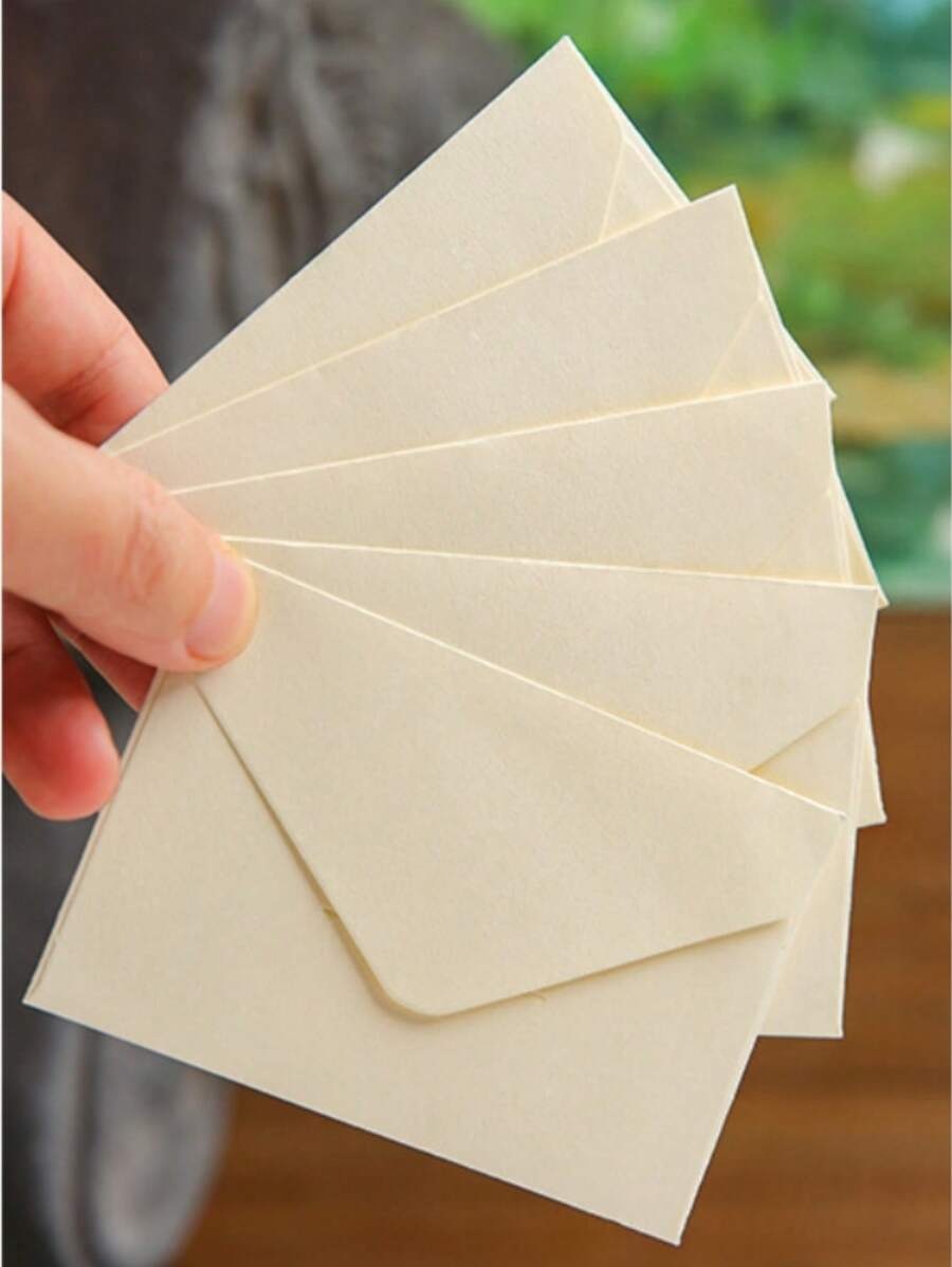 25pcs Solid Color Mini Paper Envelope, Simple Multi-Purpose Envelope ...