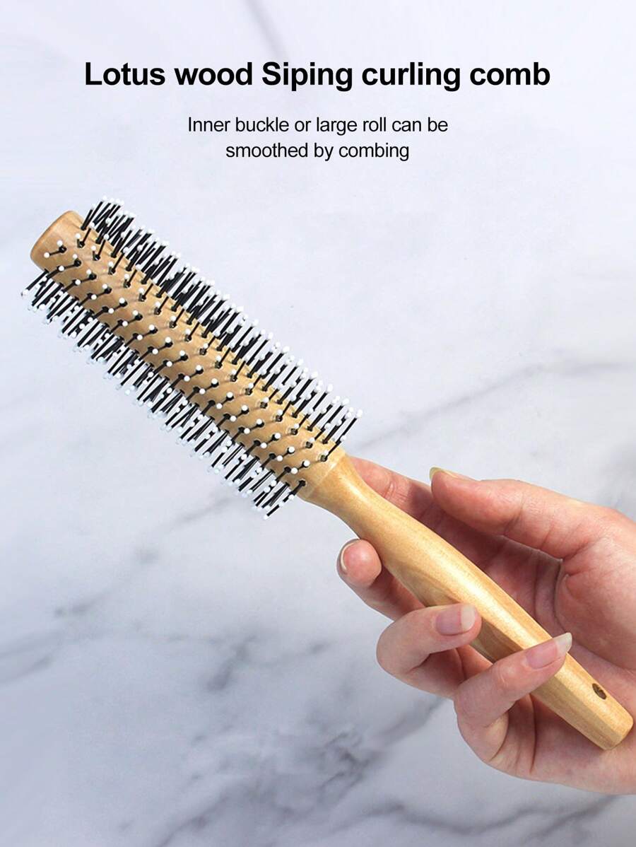1pc High-Temperature Resistant Anti-Static Wooden Roll Comb For Adding ...