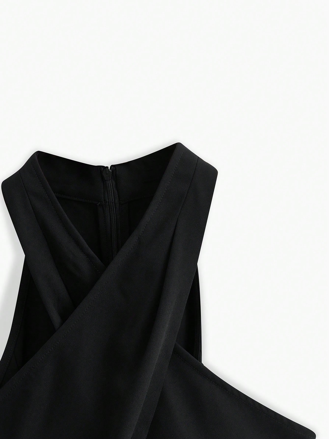 MOTF PREMIUM CROSSOVER HALTER NECK BELTED TOP | SHEIN USA