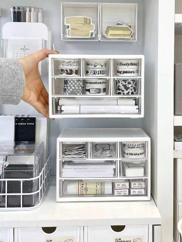 1pc Plastic Storage Box, Minimalist Plain Storage Box For Home | SHEIN UK