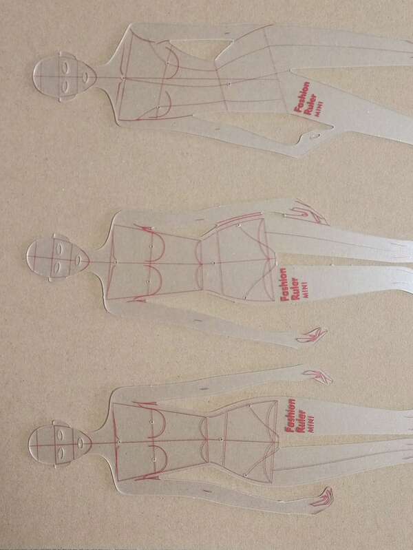 3pcs Body Design Clear Plastic Fashion Design Ruler, Illustrator ...