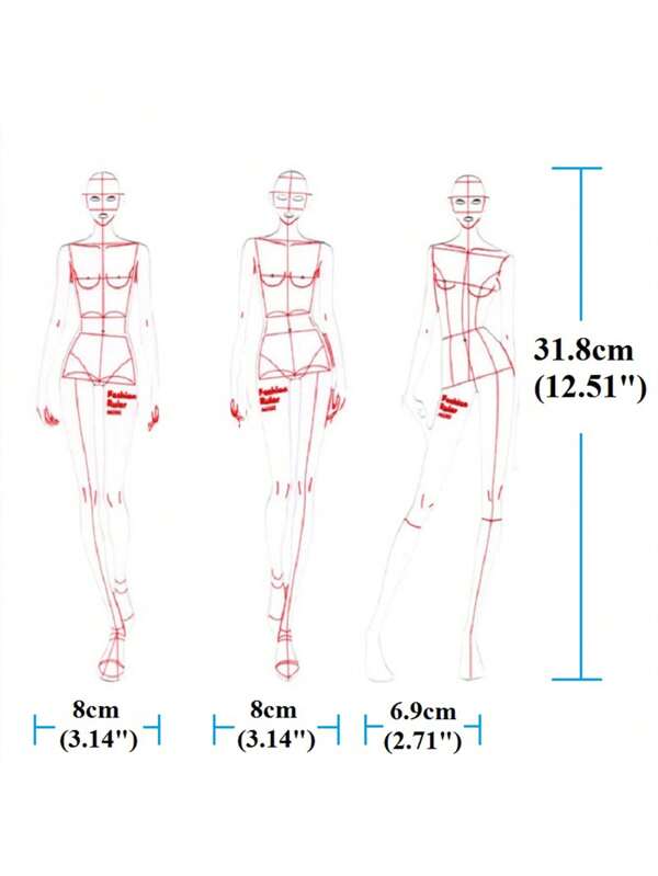 3pcs Body Design Clear Plastic Fashion Design Ruler, Illustrator ...