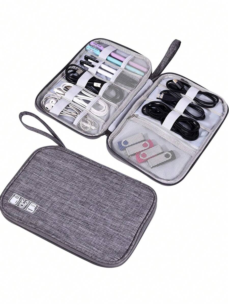 Multi-Functional Data Cable Storage Bag, Portable Large Capacity ...