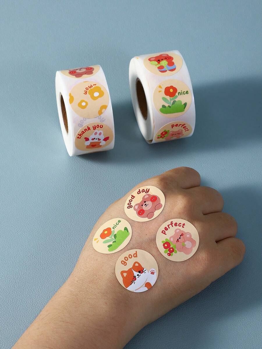 500pcs/roll Cartoon Graphic Assorted Sticker, Cute Multi-purpose ...