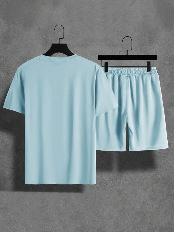 Manfinity Homme Uomo Maglietta monocolore & con coulisse a vita Shorts ...