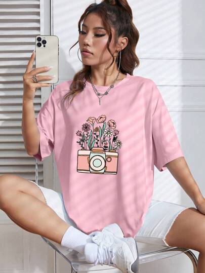 Floral Print Tee Fashion Floral Print Tee Shein Usa