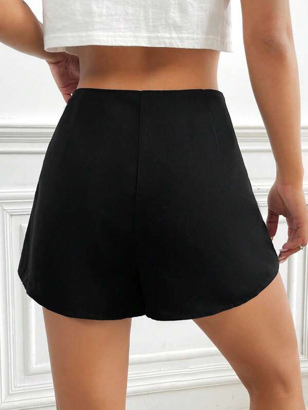 SHEIN EZwear Solid Knot Side Skort | SHEIN USA