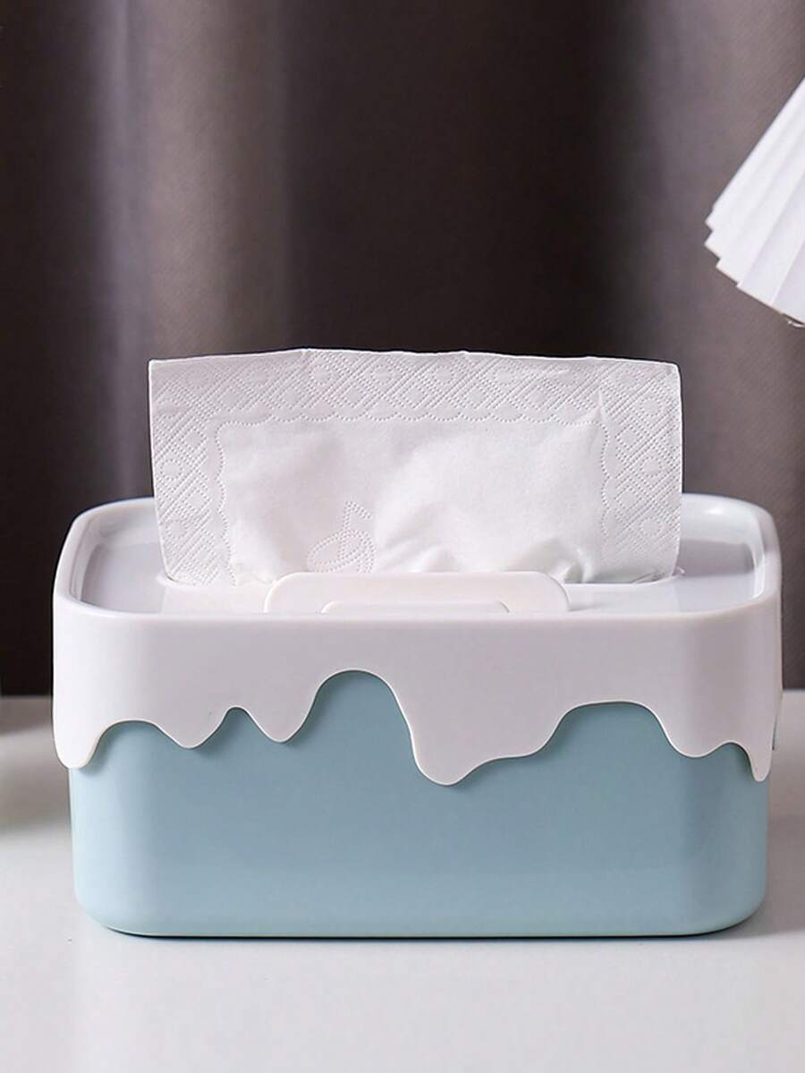 1pc PP Tissue Storage Box, Cute Color Block Tissue Box Cover Holder For ...