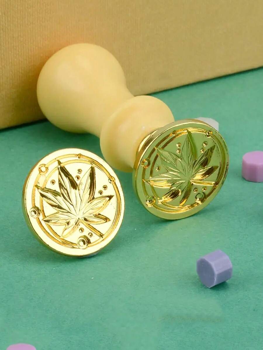 2pcs Maple Leaf Design Mini Wax Seal Stamp Head, Vintage Multi-purpose ...