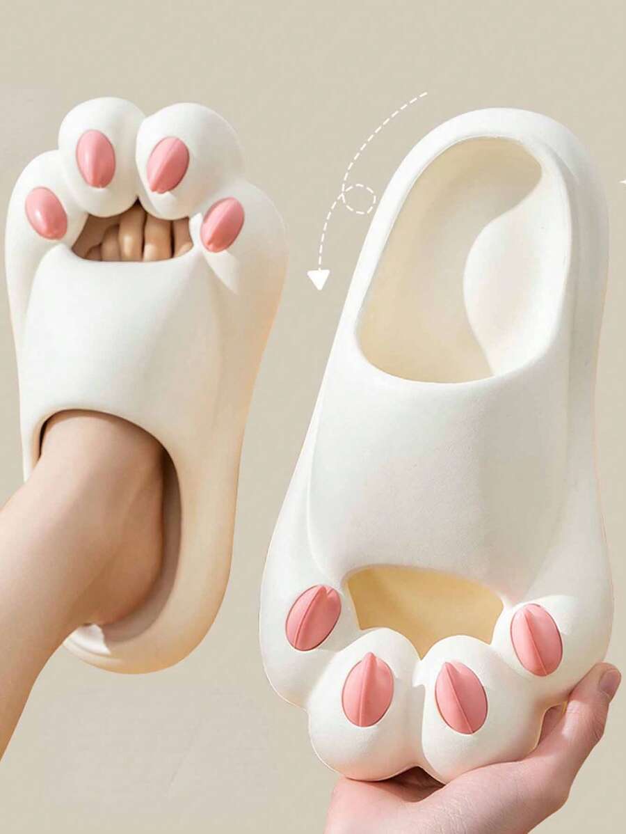 Women Cartoon Claw Design Slides, Preppy Beige EVA Slides | SHEIN USA