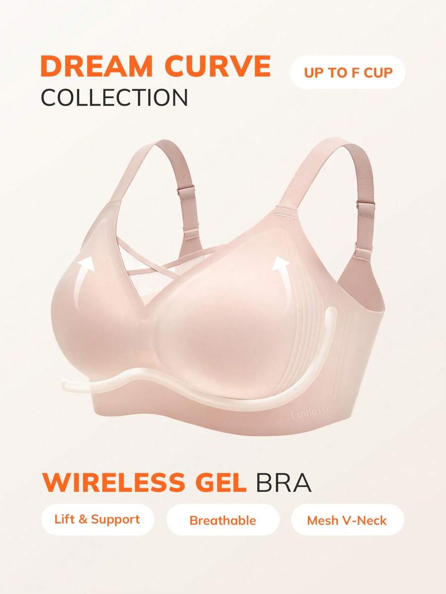 LUVLETTE Plus Dream Curve 2ndSkin Wireless Full Coverage Seamless Side Support Lounge Bra ...