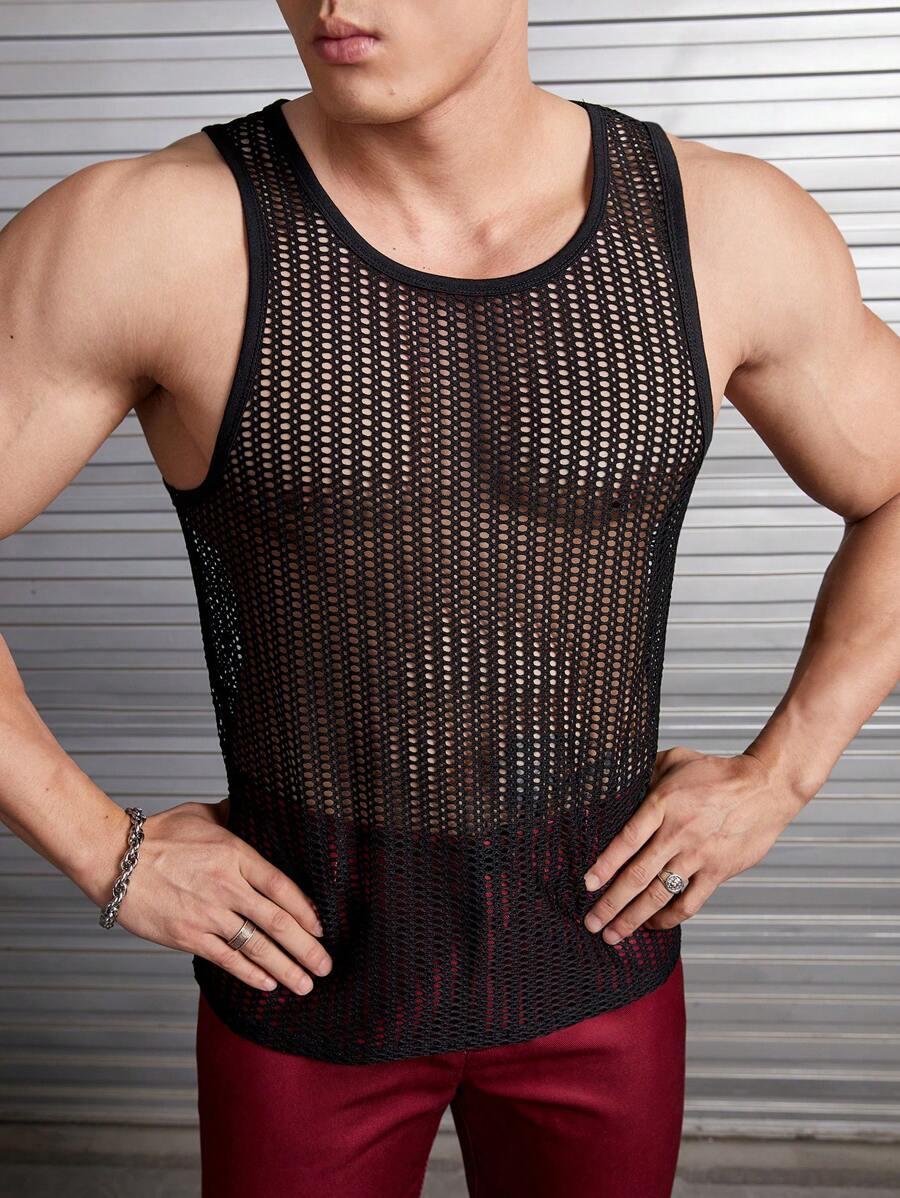 FeverCity Men Hollow Out Tank Top | SHEIN USA