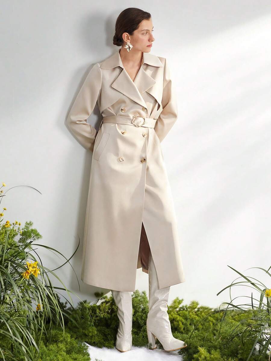 MOTF PREMIUM LONG BELTED TRENCH COAT | SHEIN UK