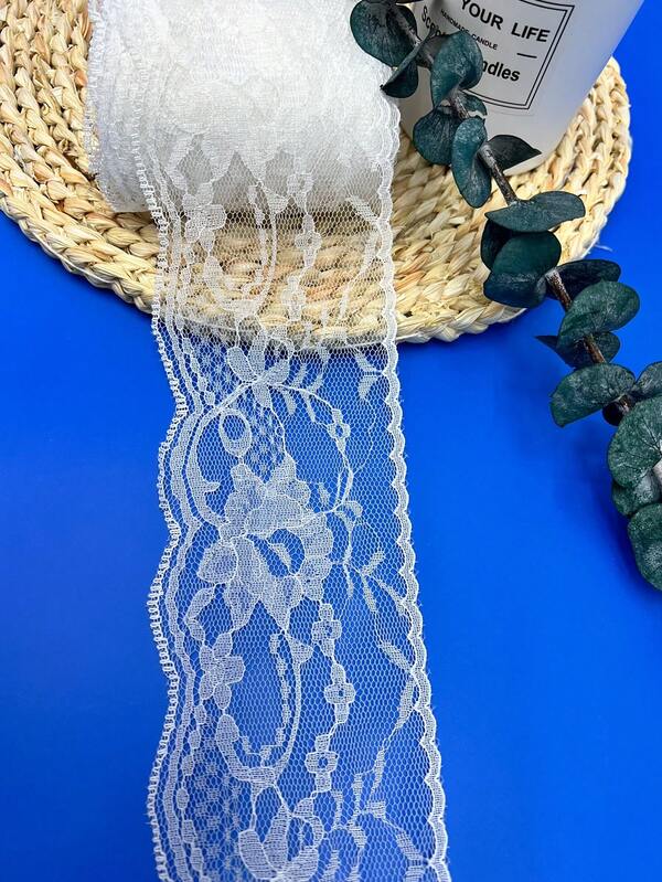 1pc Floral Embroidered DIY Webbing Lace, Modern Lace Design Sewing Tape ...