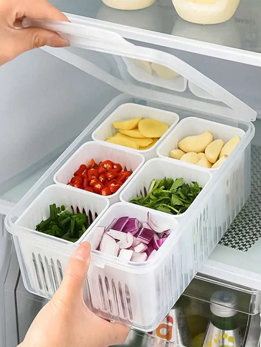1pc Plastic Food Storage Box, Minimalist Clear Vegetable Storage ...