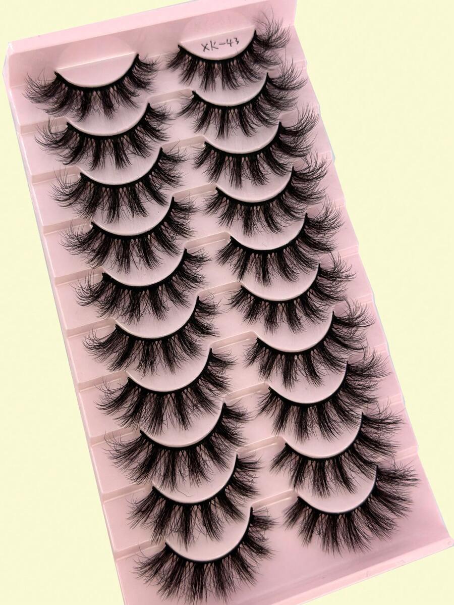 HBZGTLAD 10pairs 3d Faux Mink Lashes, Natural, Thick, Dramatic, Fluffy ...