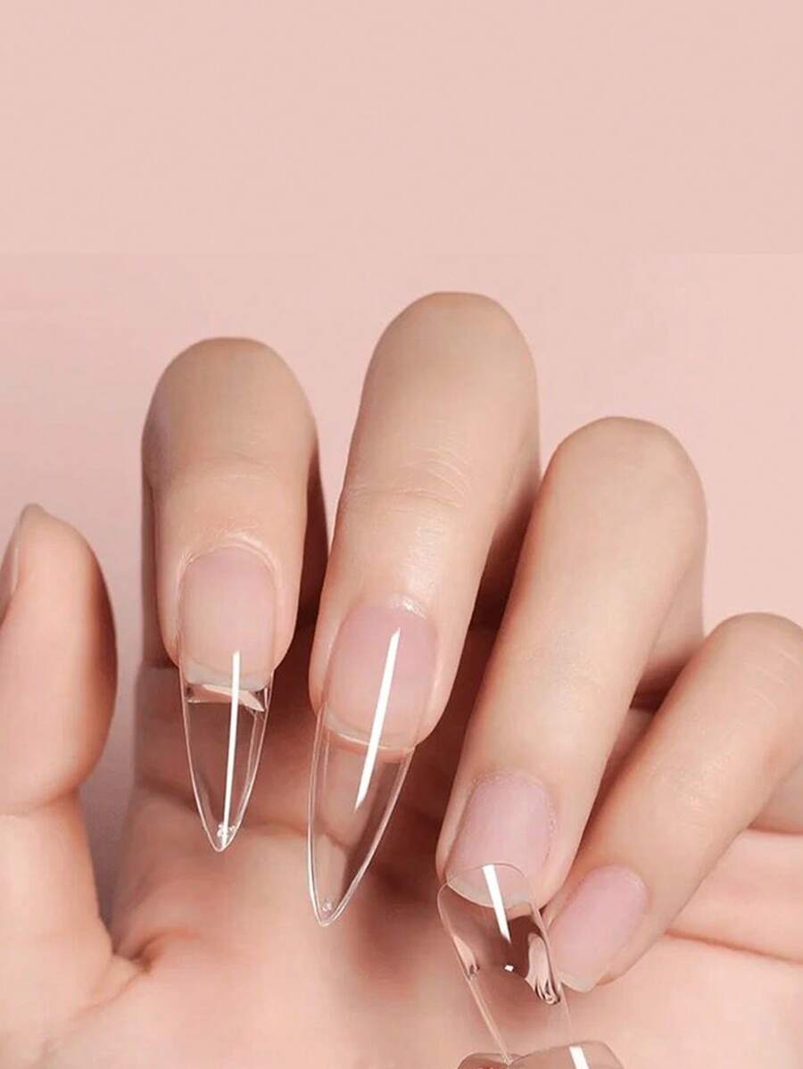 Instantly Upgrade Your Look with 120pcs Long Stiletto Clear Fake Nail ...